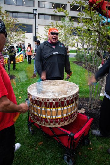 Protesters Seen Playing Drum During Demonstration Editorial Stock Photo ...