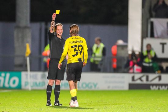 Referee Martin Coy Shows Yellow Card Editorial Stock Photo - Stock ...