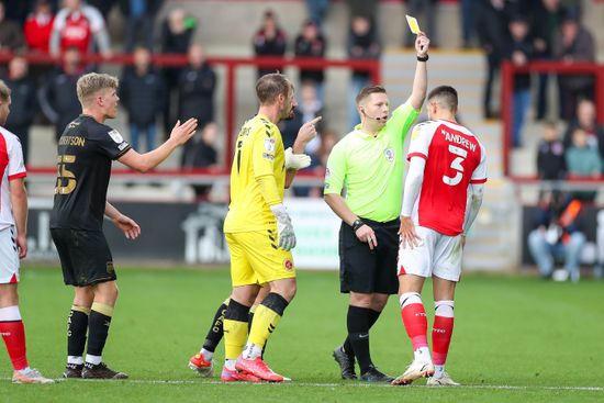 Referee Marc Edwards Shows Yellow Card Editorial Stock Photo - Stock ...