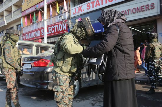 Female Paramilitary Soldier Checks Woman During Editorial Stock Photo ...