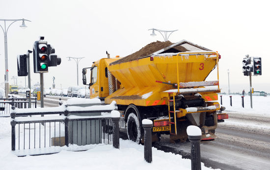 Gritting Lorry Drives Through Green Traffic Editorial Stock Photo ...