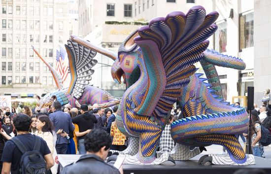 Two Alebrijes Traditional Mexican Folkart Sculptures Editorial Stock ...