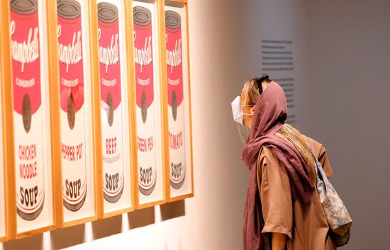 Visitor Looks Campbells Soup Cans Synthetic Editorial Stock Photo ...