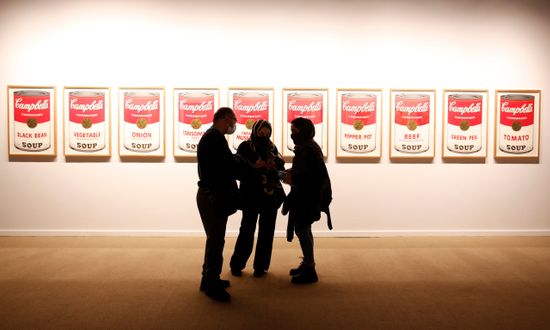 Visitors Stand Next Campbells Soup Cans Editorial Stock Photo - Stock ...