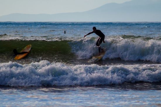Surfers Seen Surfing Early Morning Hours Editorial Stock Photo - Stock ...