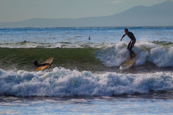 Surfers Seen Surfing Early Morning Hours Editorial Stock Photo - Stock ...