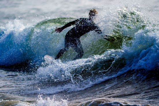 Surfers Seen Surfing Early Morning Hours Editorial Stock Photo - Stock ...