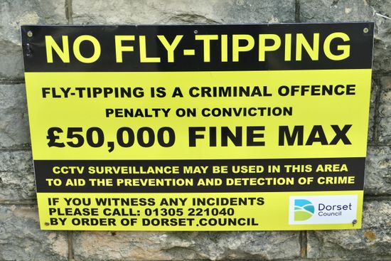 Fly Tipping Sign By Beach Editorial Stock Photo - Stock Image ...