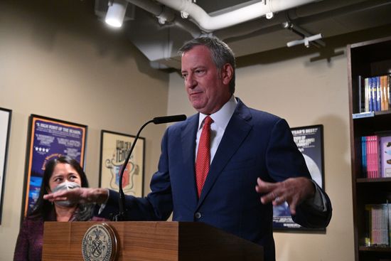 Mayor Bill De Blasio Celebrates Reopening Editorial Stock Photo - Stock ...