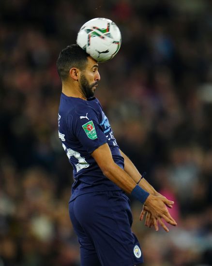 Riyad Mahrez Manchester City Heads Ball Editorial Stock Photo - Stock ...
