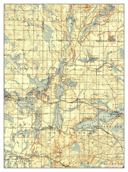 Usa Timeless Maps Oconomowoc Wisconsin Map Editorial Stock Photo ...