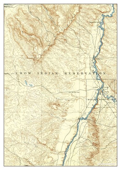 Usa Timeless Maps Fort Custer Montana Editorial Stock Photo - Stock ...