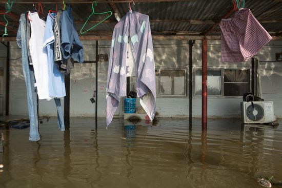Clothes Hung Front Flooded Room Construction Editorial Stock Photo ...
