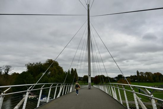 Woman Walks Over Christchurch Bridge On Editorial Stock Photo - Stock ...