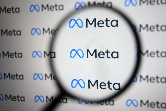 Meta Platforms Inc Logo Pictured Through Editorial Stock Photo - Stock Image | Shutterstock