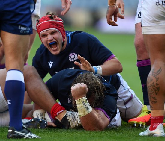 Pierre Schoeman Scotland Prop Clenches His Editorial Stock Photo ...