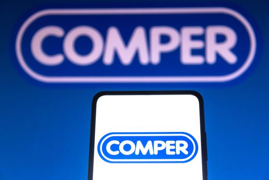 This Photo Illustration Comper Supermarket Logo Editorial Stock Photo ...
