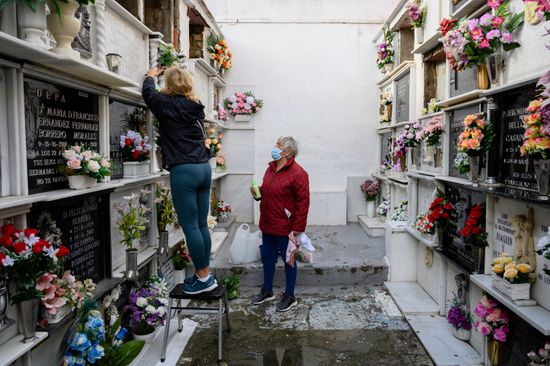 Two Women Cleaning Niche Local Graveyard Editorial Stock Photo - Stock ...