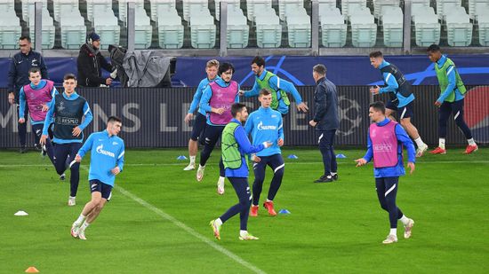 Zenit Players During Training Session Allianz Editorial Stock Photo ...