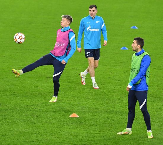 Zenit Players During Training Session Allianz Editorial Stock Photo ...