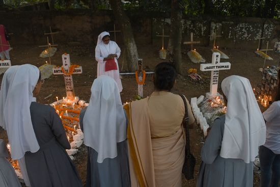 Nuns Pay Tribute Deceased People On Editorial Stock Photo - Stock Image ...