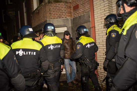 Group Protesters Variable Taunt Police During Editorial Stock Photo ...