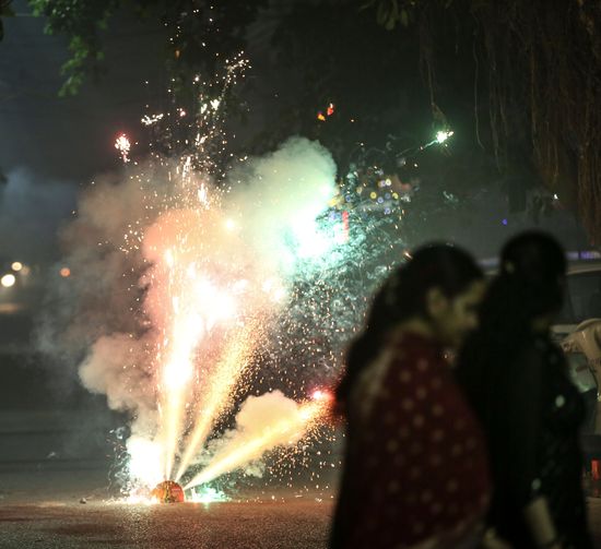 People Burst Fire Crackers On Diwali Editorial Stock Photo - Stock ...