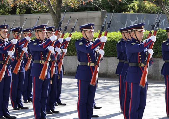 Japanese Honor Guards Present Arms Defense Editorial Stock Photo ...