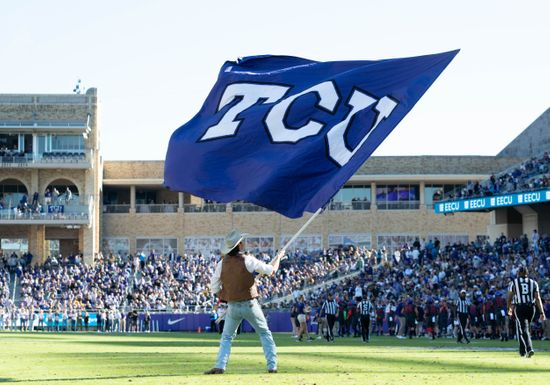 Tcu Horned Frogs Ranger Holding Flag Editorial Stock Photo - Stock ...