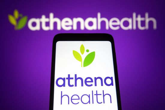 This Photo Illustration Athenahealth Logo Seen Editorial Stock Photo ...