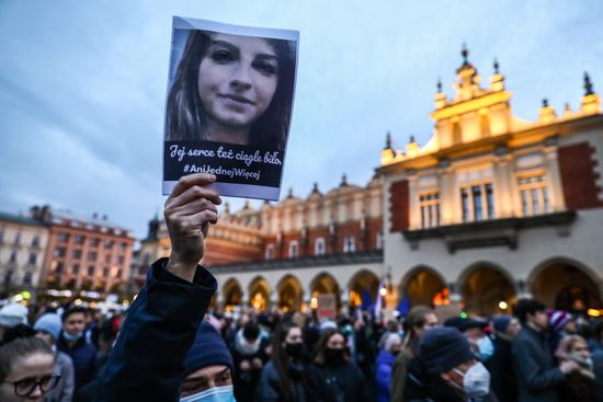 Protestor Holds Portrait Iza Pszczyna During Editorial Stock Photo ...