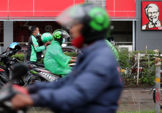 Gojek Taxi Driver Puts His Helmet Editorial Stock Photo - Stock Image ...