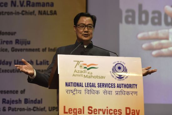 Union Minister Kiren Rijiju Addressing Gathering Editorial Stock Photo ...