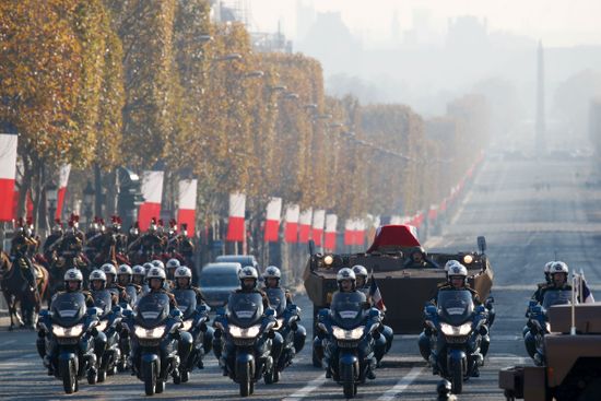 Hubert Germains Coffin Arrives Ceremony Arc Editorial Stock Photo ...