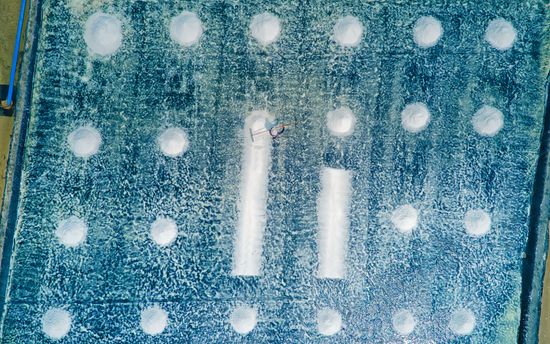Workers Photographed Sky They Rake Salt Editorial Stock Photo - Stock ...