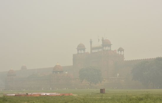 View Red Fort Cover Heavy Smog Editorial Stock Photo - Stock Image ...