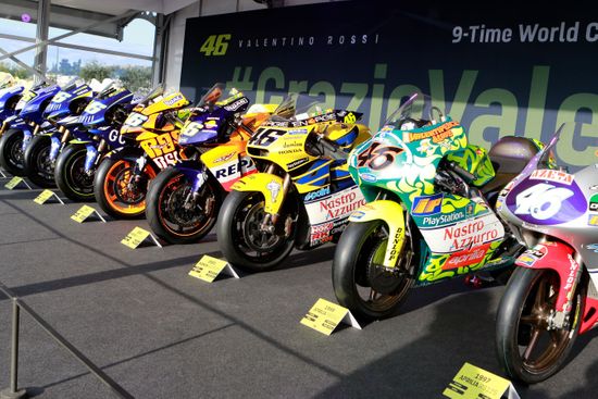 Valentino Rossis Nine Championship Winning Bikes Editorial Stock Photo ...