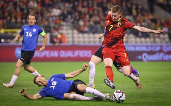 Estonias Karol Mets Belgiums Kevin De Editorial Stock Photo - Stock ...