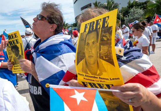 Members Cuban Exile Freedom Activists Attend Editorial Stock Photo ...