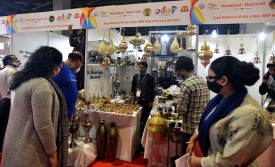 People Visit Look Uttar Pradesh Pavilion Editorial Stock Photo - Stock ...