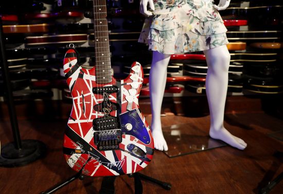 Eddie Van Halens Signed Frankenstrat Guitar Editorial Stock Photo ...