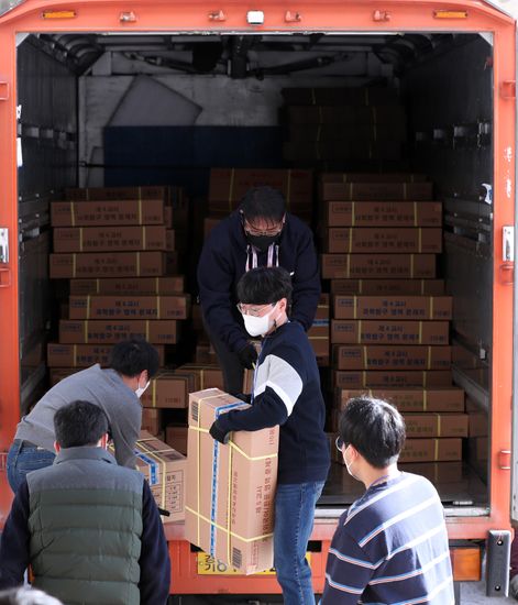 Officials Unload Boxes College Entrance Test Editorial Stock Photo ...