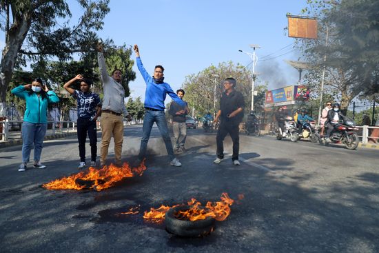 Protesters Nepal Communist Party Biplav Faction Editorial Stock Photo ...