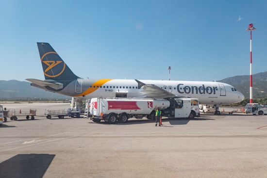 Condor Airbus A320 Aircraft Refueling Samos Editorial Stock Photo ...