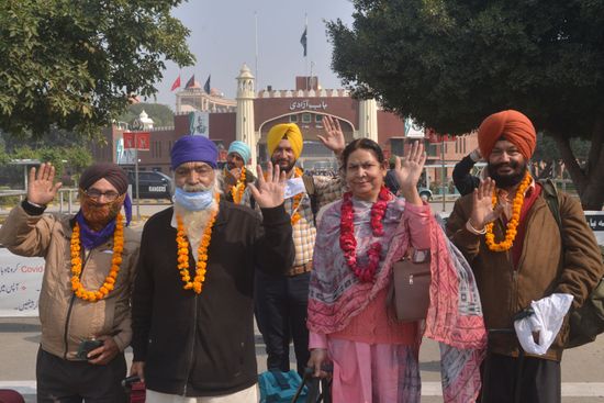 Indian Sikh Pilgrims Wave Journalists While Editorial Stock Photo ...