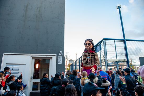 Giant Puppet Little Amal Seen Saying Editorial Stock Photo - Stock ...