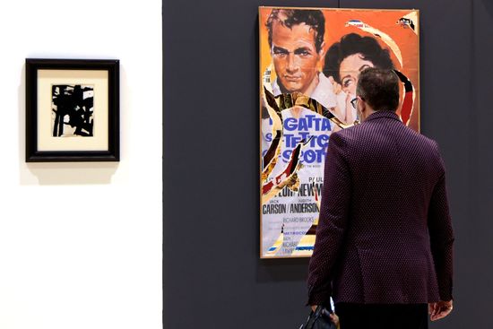 Man Observes Work Artist Mimmo Rotella Editorial Stock Photo - Stock ...