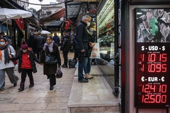 People Walk Past Exchange Office Istanbul Editorial Stock Photo - Stock ...