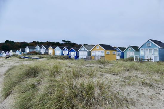 Deserted Beach Huts Mudeford Sandbanks On Editorial Stock Photo - Stock ...