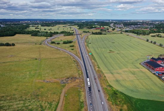 Aerial View E4 Motorway Just Outside Editorial Stock Photo - Stock ...